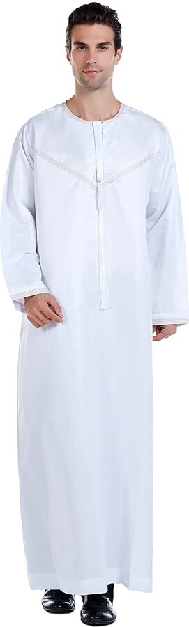 MODSGUE Abaya Men's Muslim Thobe Ethnic Robe Dubai Kaftan Vintage ...