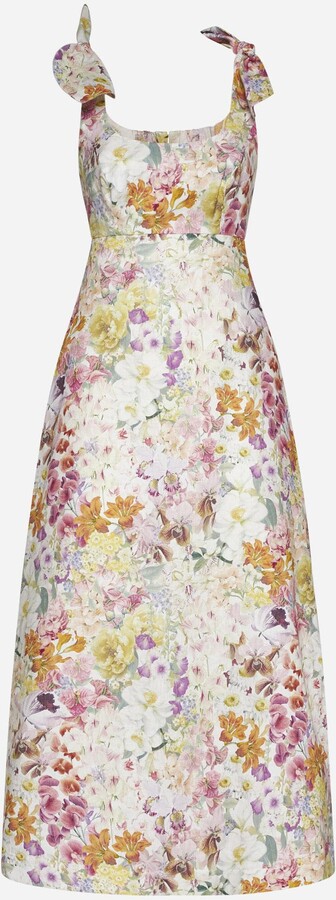 Zimmermann Harmony Print Linen Midi Dress - ShopStyle