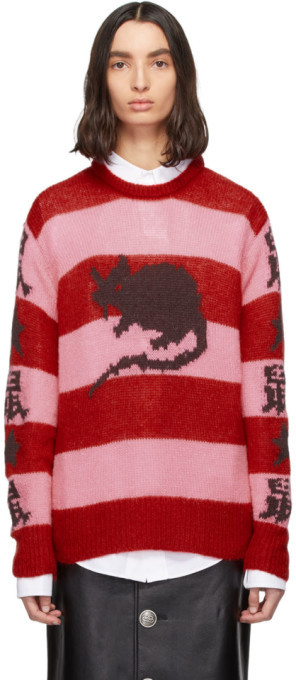 Marc Jacobs Pink and Red Stray Rats Edition Mohair Sweater - ShopStyle