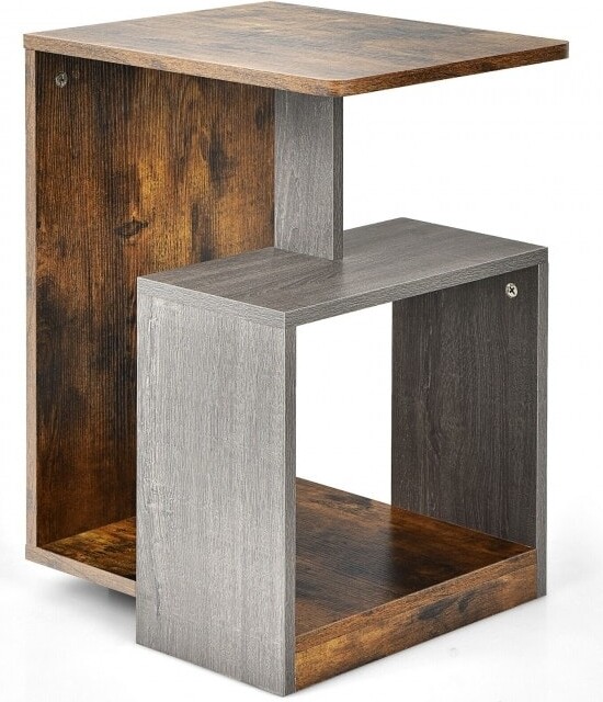 3 Tier Sofa Side End Table with Storage Shelf for Living Room Bedroom ...