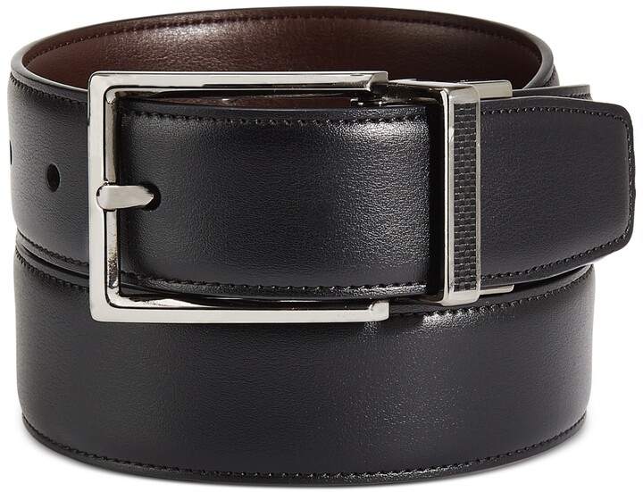 Perry Ellis Portfolio Men's Reversible Bonded Leather Dress Belt ...