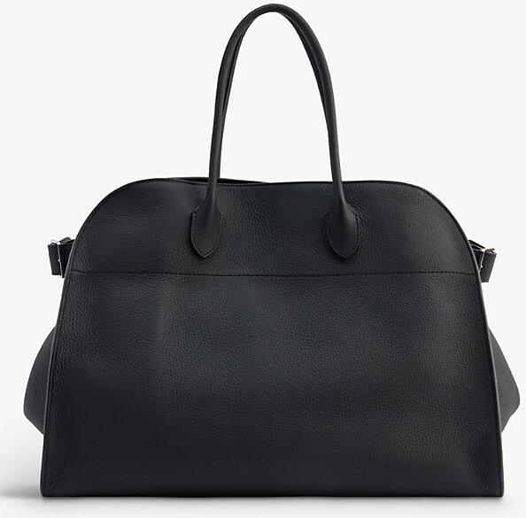The Row Black Pld Margaux Soft 17 Grained-leather Tote bag - ShopStyle