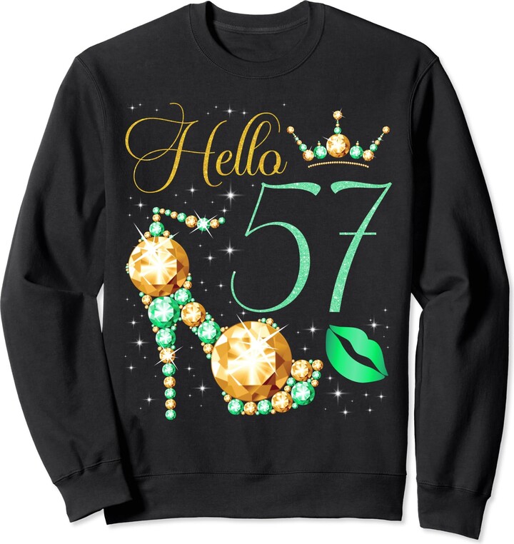 Hello Royal Birthday Green Style Hello 57 Years Old 57th Birthday Bday ...