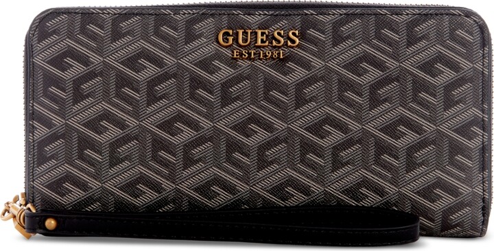 GUESS Laurel G-Cube Monogram Large Zip-Around Wallet - ShopStyle