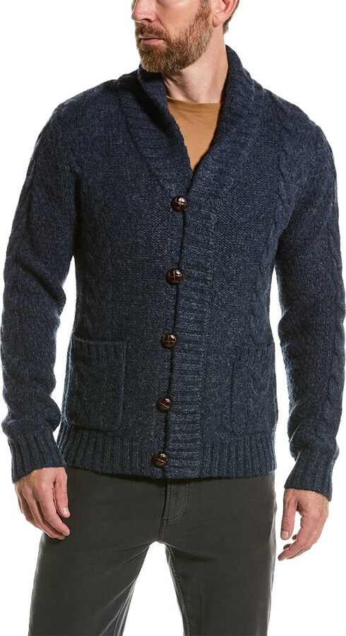Loft 604 Cable Wool Shawl Collar Cardigan - ShopStyle