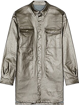 Rick Owens Oversized Outer Shirt in Charcoal - ShopStyle