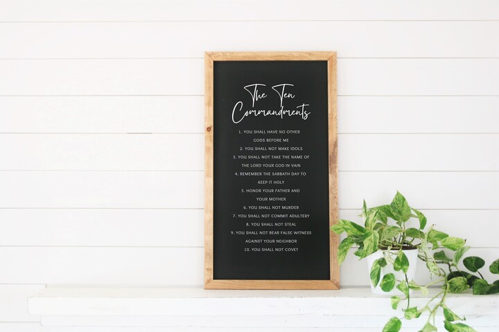 Etsy Ten Commandments Sign, Scripture Farmhouse Wall Large Faith Love ...