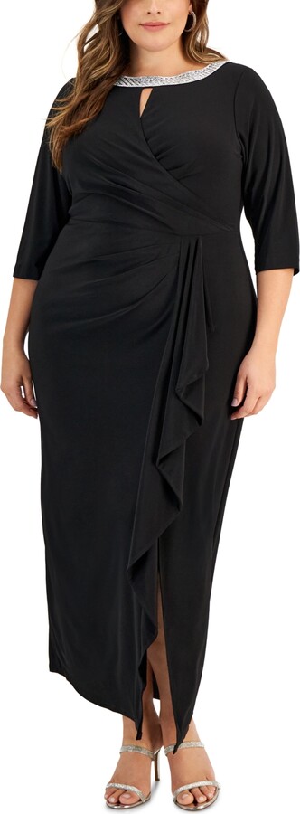 Alex Evenings Plus Size Embellished Cascade Maxi Dress - ShopStyle
