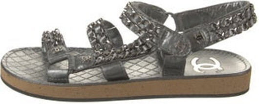 Chanel 2022 Interlocking CC Logo Slingback Sandals - ShopStyle