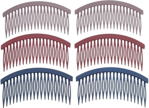 Unique Bargains Women's 20 Teeth Side Hair Combs Blue Red 6 Pcs ...