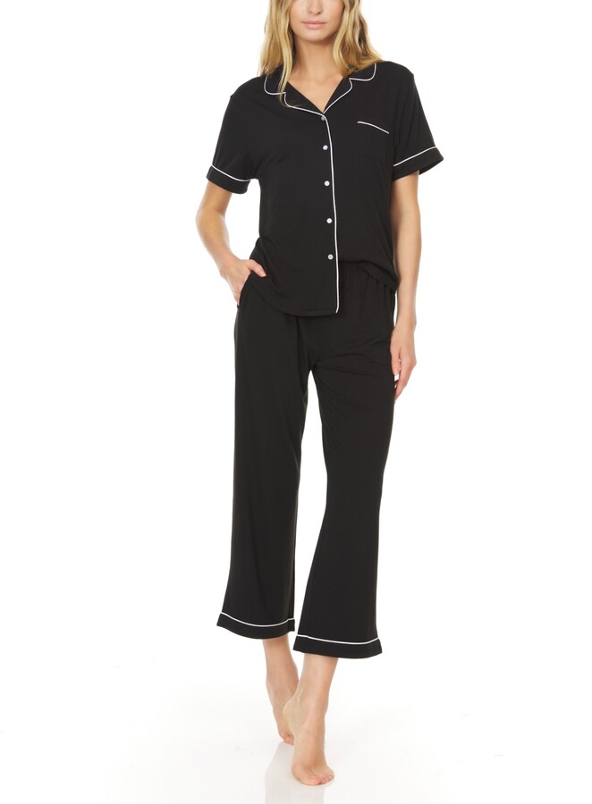 Flora by Flora Nikrooz Women's Annie Notch Top and Capri Pajama 2 Piece ...
