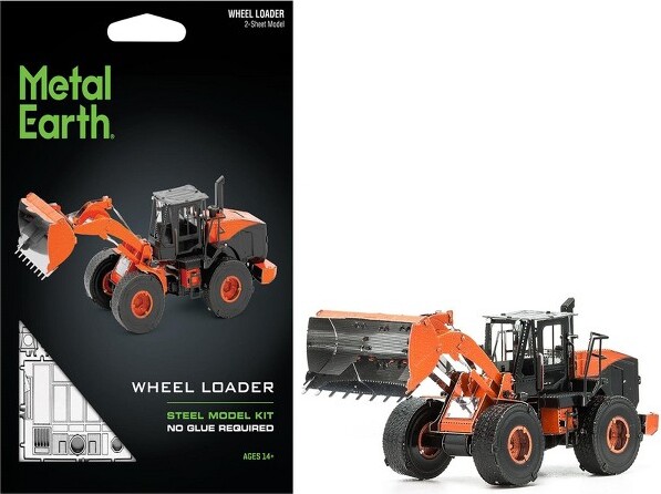Model Kit Wheel Loader Orange and Black (Challenging Difficulty) Steel ...