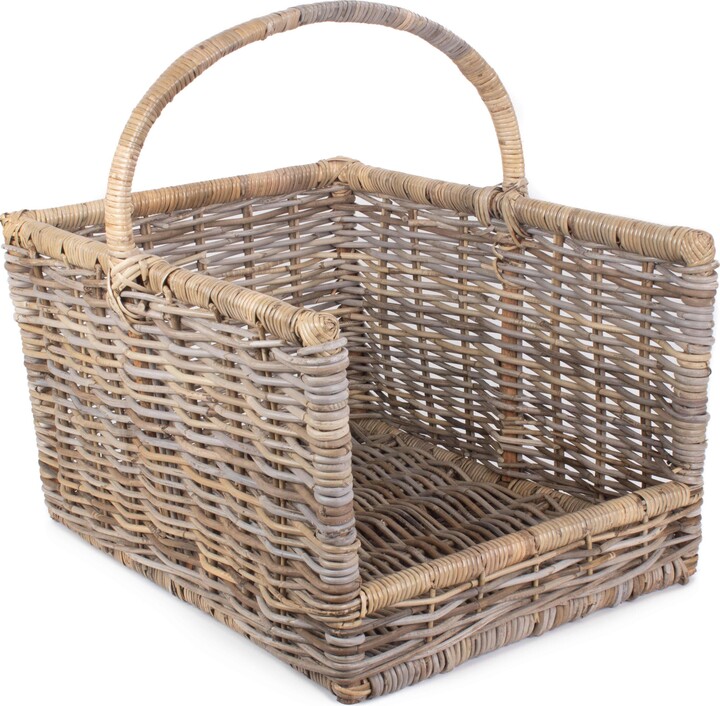 Red Hamper Rattan Kubu Grey Rattan Open Ended Log Basket - ShopStyle