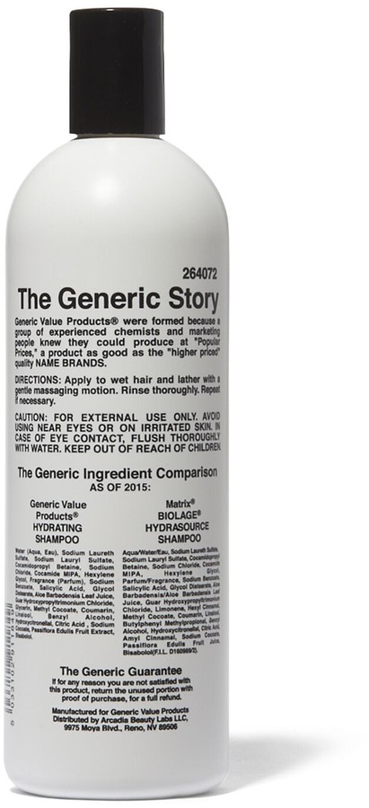 Generic Value Products Compare To Matrix Hydrating Shampoo Compare to ...