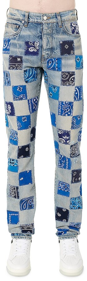Amiri Bandana Check Jeans - ShopStyle