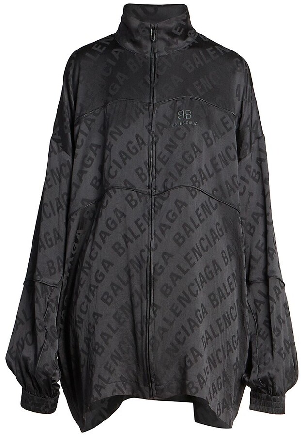 Balenciaga Oversized Logo Track Jacket - ShopStyle