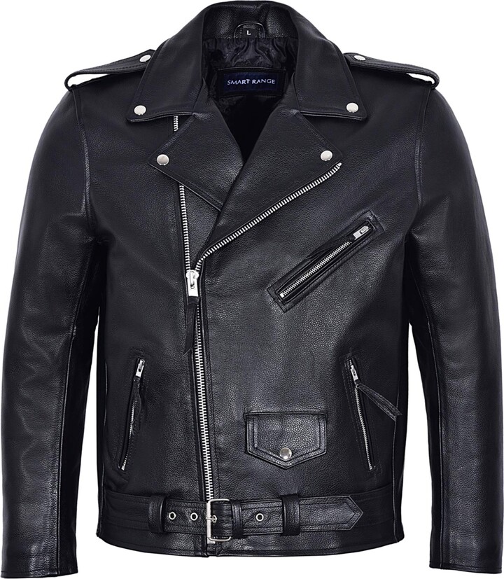 Smart Range Leather Marlon Brando Men's Black Classic Film The Wild One ...