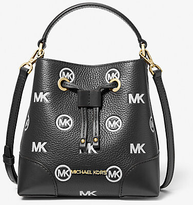 Michael Kors Mercer Small Logo Embossed Leather Bucket Bag - ShopStyle