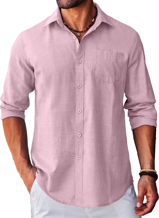 COOFANDY Men's Long Sleeve Button Down Shirt Casual Regular-Fit Oxford ...