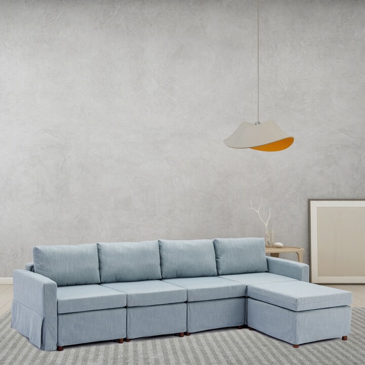 EDWINRAY 4-seat Modular Sofa Linen Seat Module for Modular Sofa Sectional Couch - ShopStyle