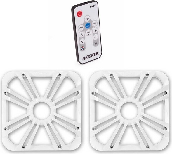 Kicker (2) 11L710GLW 10" White Grille w/LED for SoloBaric 11S10L7 ...