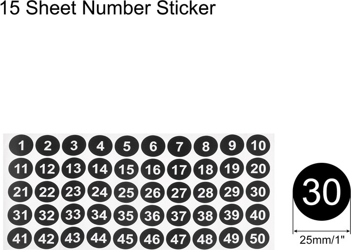 Unique Bargains Number Stickers, Number Label, Self Adhesive Marked ...