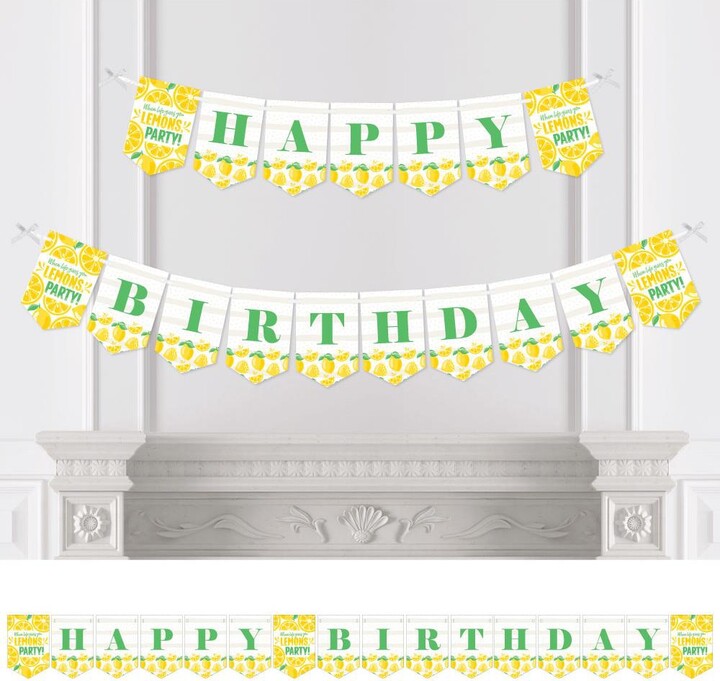 Big Dot Of Happiness So Fresh - Lemon - Bunting Banner - Birthday Party ...