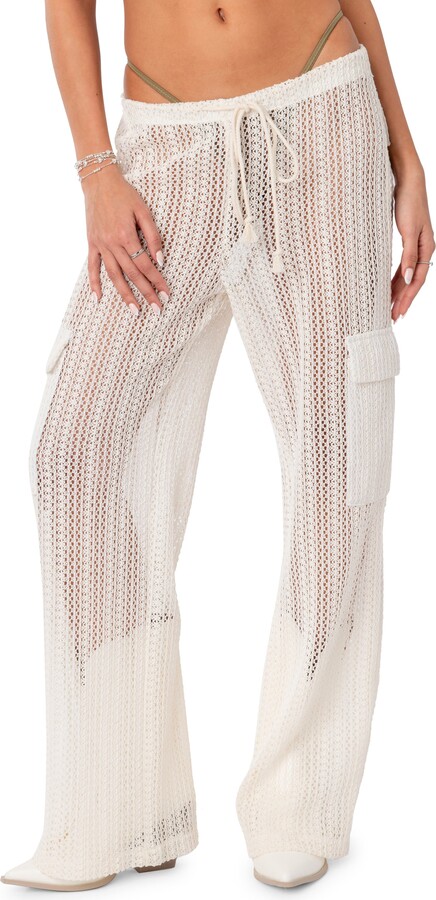 EDIKTED Ines Sheer Lace Cargo Pants - ShopStyle Trousers