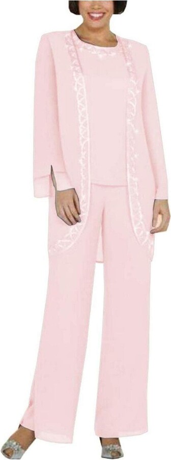 Botong 3 PC Women Dress Suit Chiffon Mother of The Bride Pants Suit ...