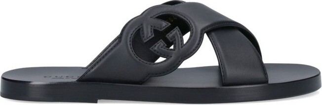 Gucci Cut-Out Logo Crossover Strapped Sandals - ShopStyle