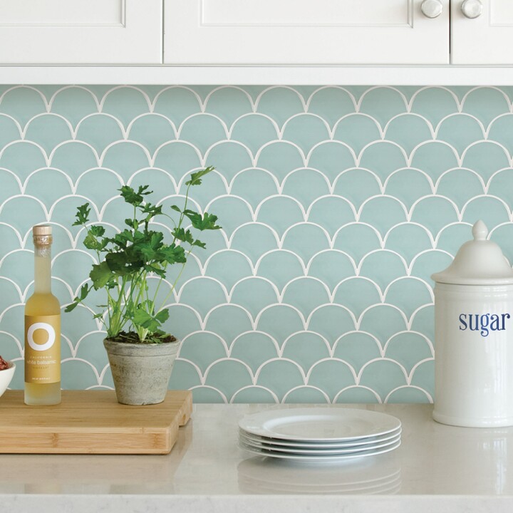 Dunelm Shell Blue Self Adhesive Backsplash Tiles Blue - ShopStyle Arts ...