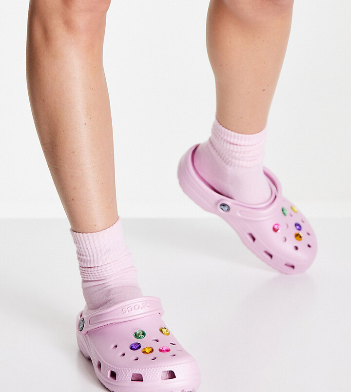 Crocs exclusive classic clogs with removable pastel gems in ballerina ...