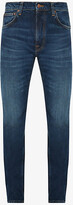Nudie Jeans Mens Deep Ocean Lean Dean Regular-fit Straight-leg Stretch ...