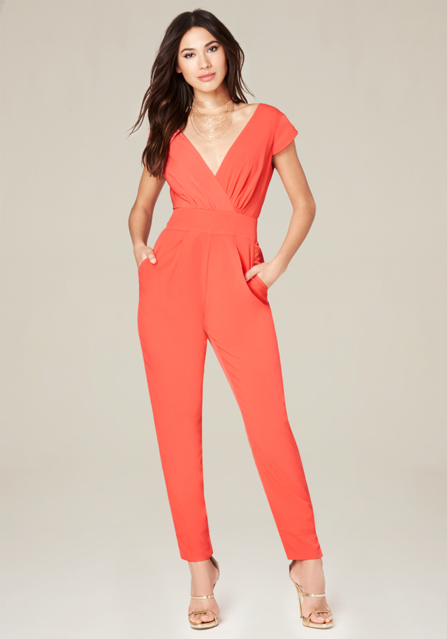 Bebe Emma Bow Jumpsuit - ShopStyle Pants