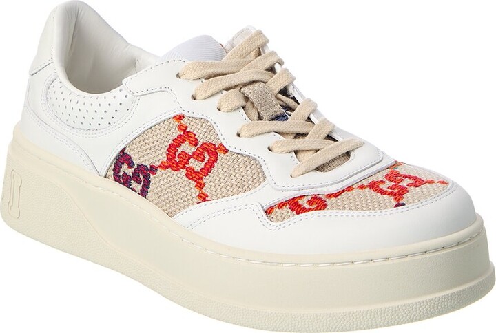 Gucci Gg Canvas & Leather Sneaker - ShopStyle Trainers & Athletic Shoes