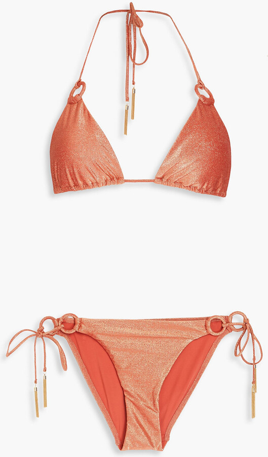 Zimmermann Devi metallic triangle bikini - ShopStyle Two Piece Swimsuits