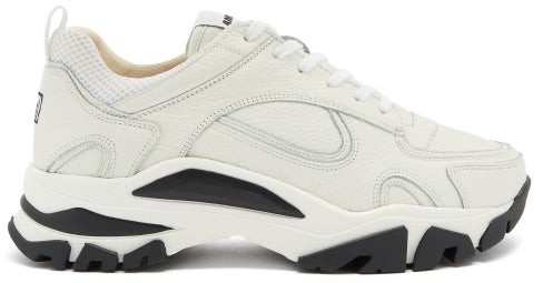 Ami Logo-embroidered Panelled Leather Trainers - White - ShopStyle ...