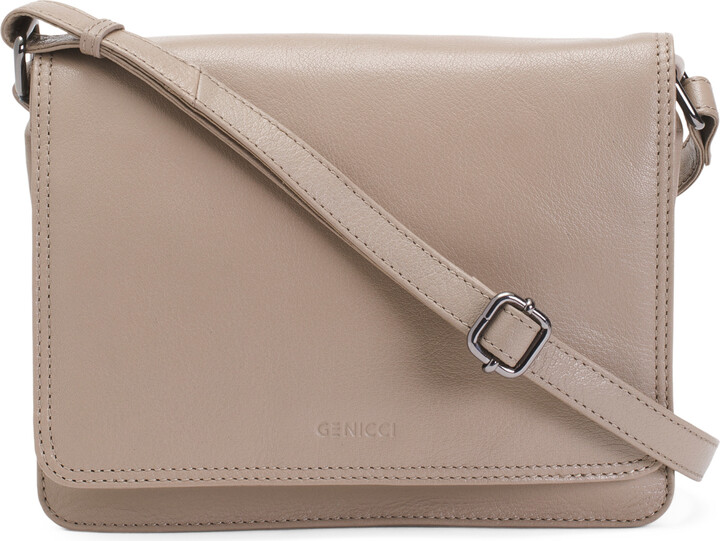 Genicci Leather Double Entry Crossbody With Flap Over - ShopStyle ...