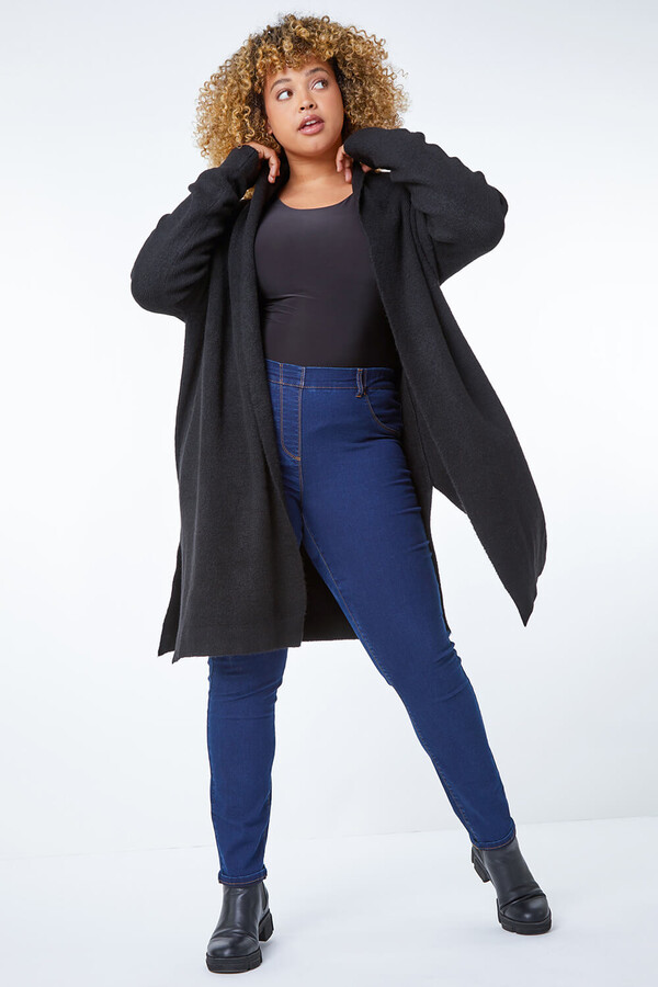 Roman Curve Roman Originals Curve Longline Collared Cardigan - ShopStyle