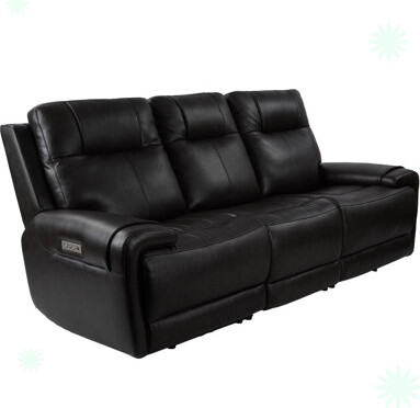 HomeViewto Genuine Leather Trevor Triple Power Sofa with Adjustable ...