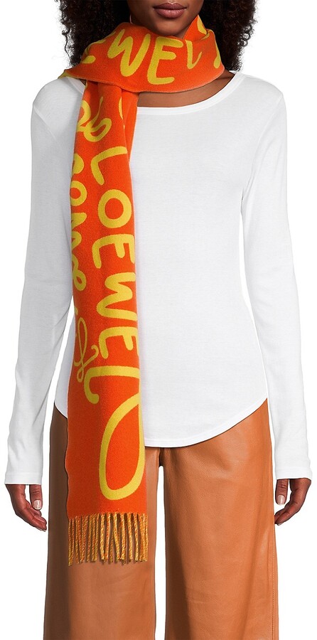 Loewe Logo Wool-Cashmere Scarf - ShopStyle Scarves & Wraps