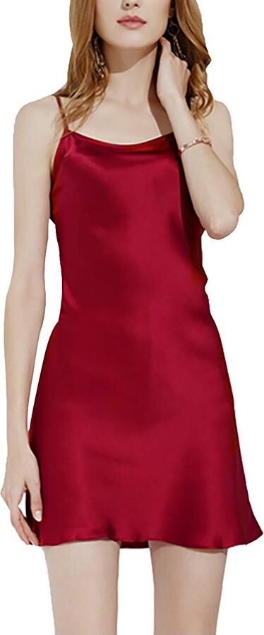 sourcingmap Big Sleepwear Full Slip Lotus Leaf Hem Dress Nightgown ...