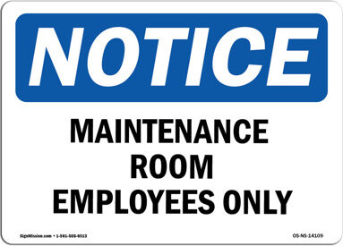 SignMission Maintenance Room Employees Only Sign - ShopStyle Foundations