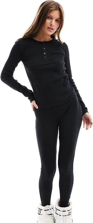 Threadbare Fitness Petite Threadbare Petite Ski ribbed base layer top ...