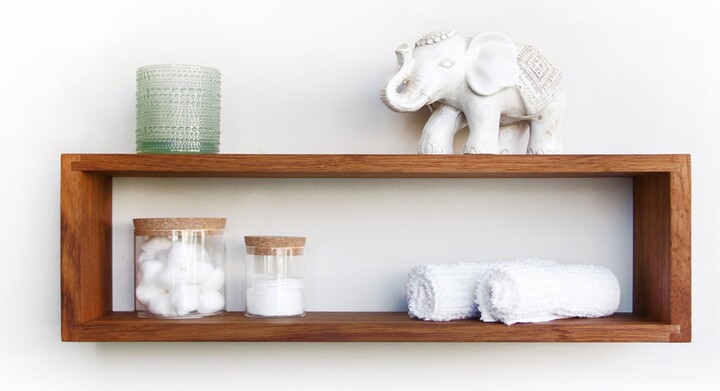 Etsy Floating Teak Rectangular Box Shelf Solid Wood Modern Hidden Mount ...