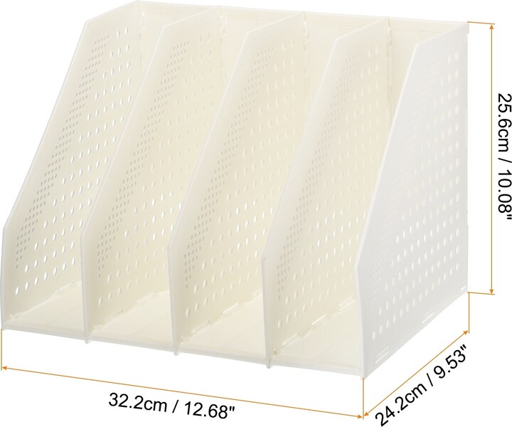 Unique Bargains Collapsible Magazine File Holder, 4 Compartment Desktop ...