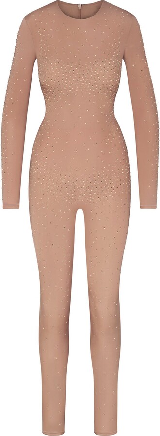 Swarovski X Skims Jelly Sheer Long Sleeve Catsuit Sienna Shopstyle