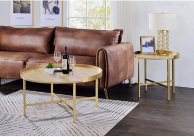 Mercer41 Single Coffee Table Round Coffee Table with Metal Base - ShopStyle