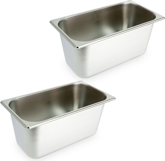 Juvale 2 Pack Steamer Table Chafer Pans, 6"Deep, 1/3 Size Stainless ...