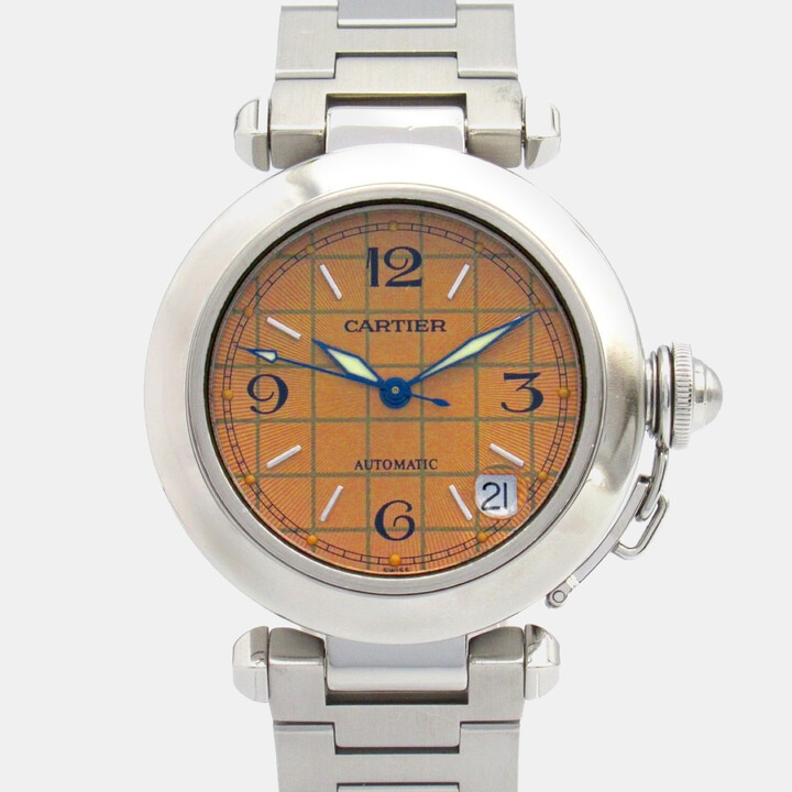 Cartier Pink Stainless Steel Pasha C de W31024M7 Automatic Women's ...